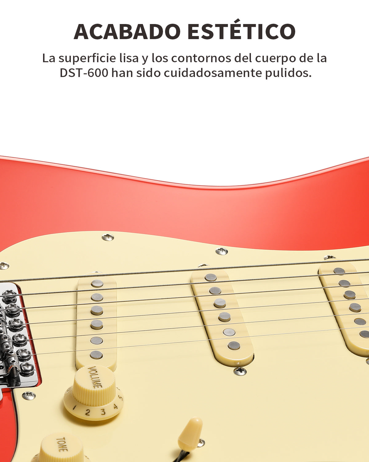 Donner DST-600 Guitarra Eléctrica Configuración SSS estilo vintage Roj