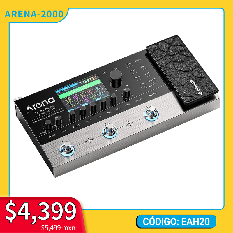 Donner Arena 2000 Pedal de Efectos Múltiples para Guitarra Modelado AM