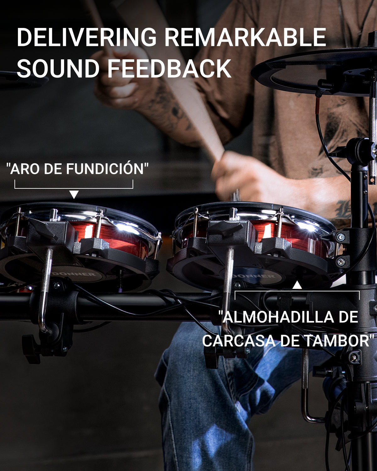 Donner DED-200 MAX Set de batería electrónica de 5 tambores y 3 platil