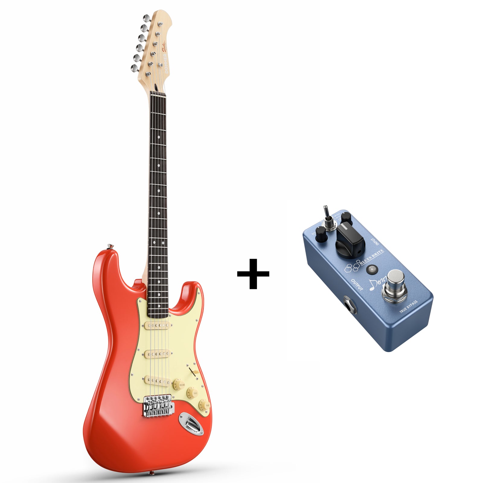 Donner DST-600 Guitarra Eléctrica Configuración SSS estilo vintage Roj